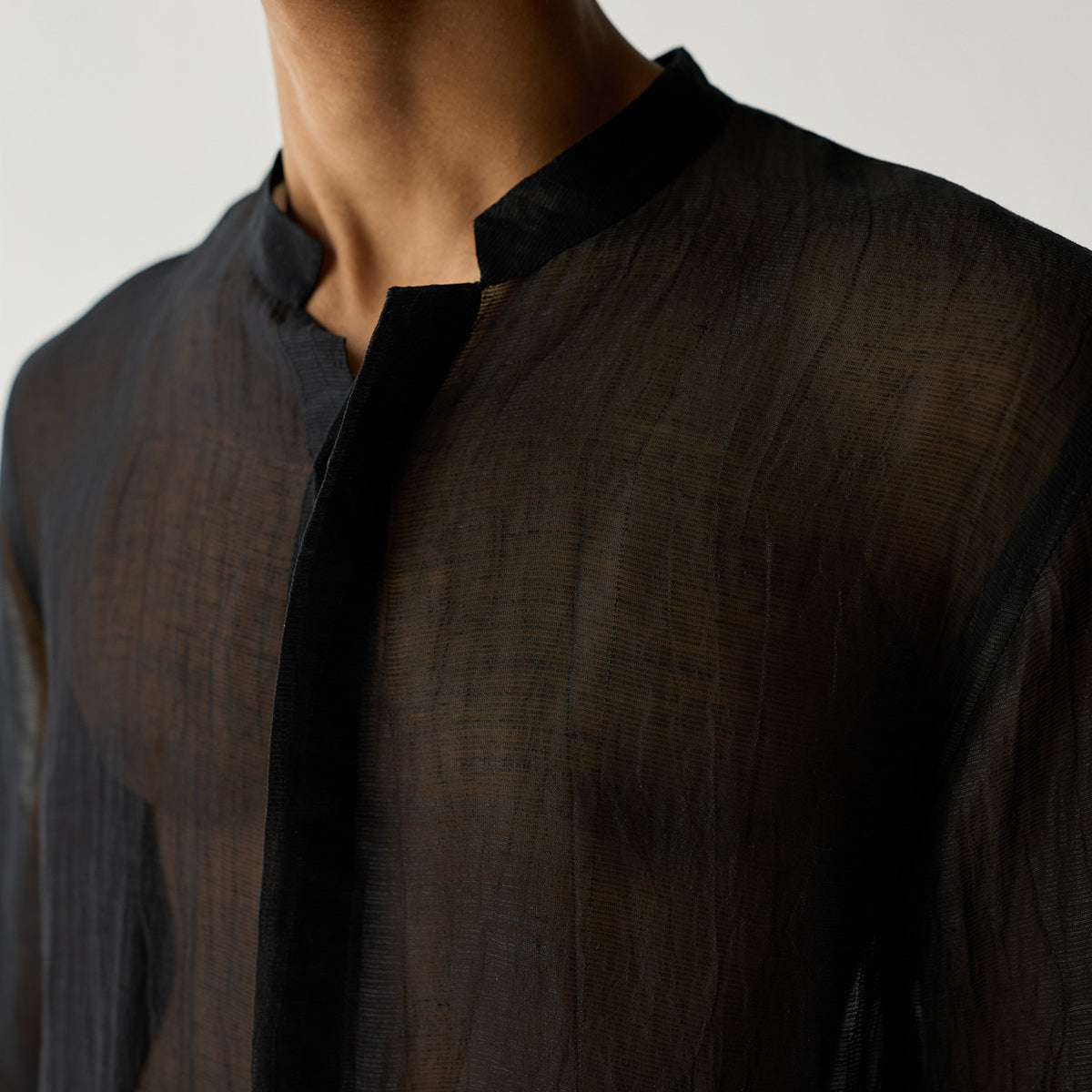 MIRZA SILK SHIRT- BLACK – October Jaipur